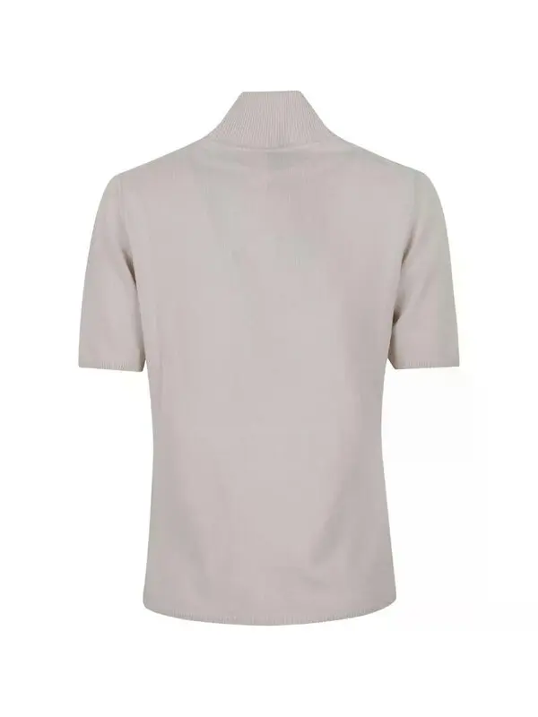 ALLUDE Short-sleeve High-neck Sweater