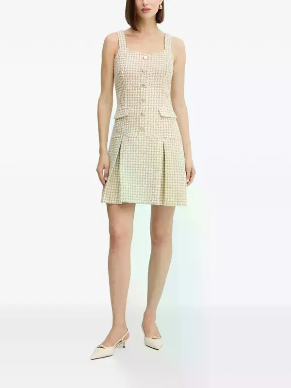 MORGAN Houndstooth-pattern Pleated Mini Dress