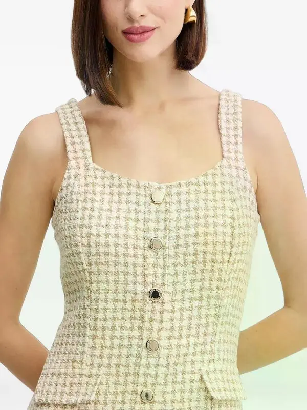 MORGAN Houndstooth-pattern Pleated Mini Dress