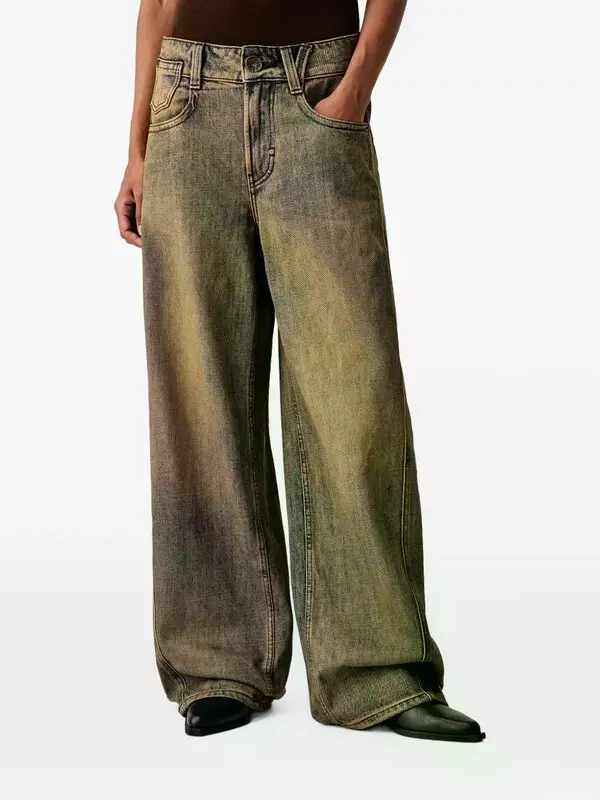 Miss Sixty Logo Patch Wide-leg Jeans