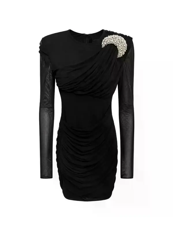 Amen Jewel-embellished Draped Mini Dress