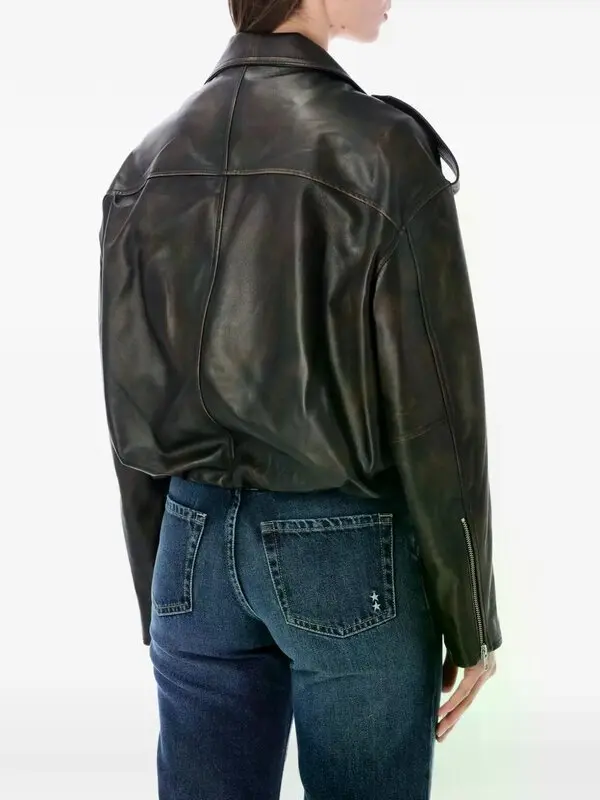SWD BY S.W.O.R.D. Elastic-hem Leather Jacket