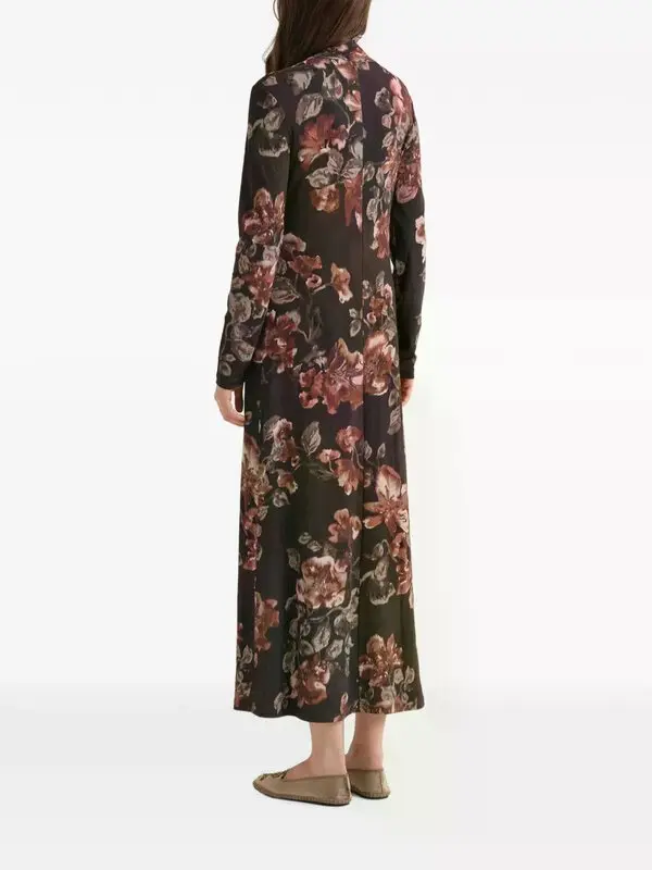 Malìparmi Frosted Blossom Turtleneck Shift Maxidress