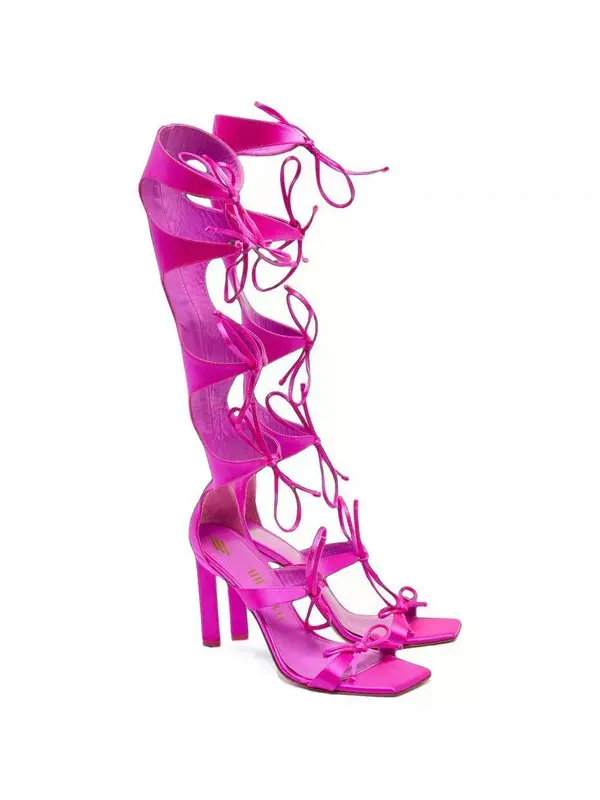 Attico Aria Knee-high Gladiator Heeled Sandals - Pink