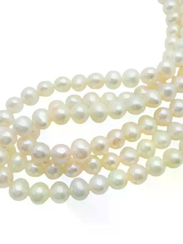 JENNIFER GIBSON JEWELLERY 1990s Flower-clasp Pearl Necklace - White