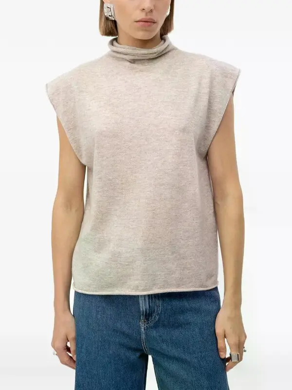 BOSS Half-neck Top In Cashmere And Virgin Wool - Neutrals