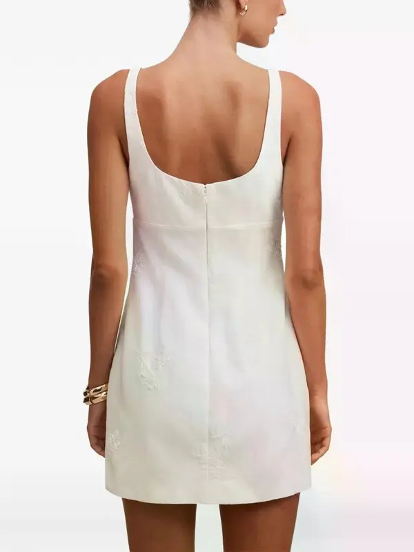 EVER NEW Evangeline Floral-embroidered Mini Dress - White