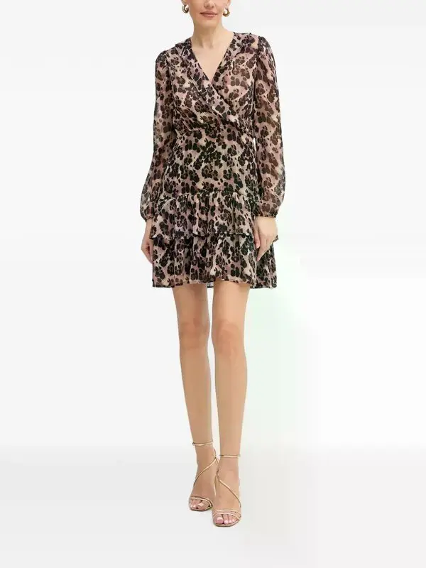 MORGAN Leopard-print Ruffled Mini Dress