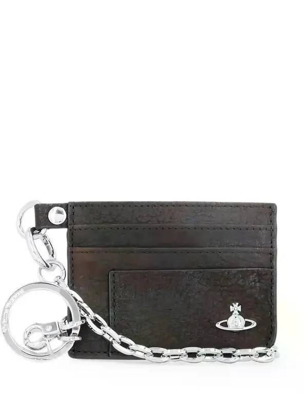 VIVIENNE WESTWOOD Flat Chain Orb-plaque Card Holder - Brown