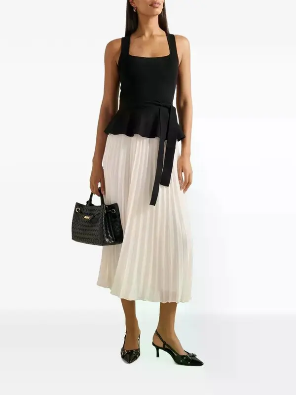 EVER NEW Peony Pleated Peplum Midi Dress