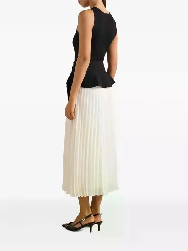 EVER NEW Peony Pleated Peplum Midi Dress - Neutrals