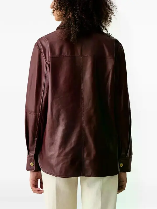 Luisa Spagnoli Sarmoneta Button-up Leather Jacket