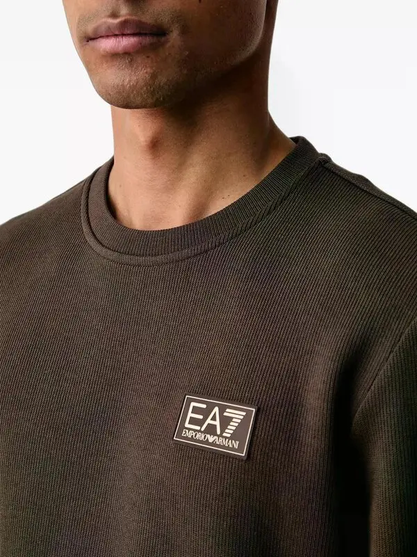 EA7 Logo-patch Ribbed Sweater