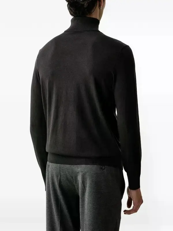 Armani Exchange Roll-neck Ribbed-trim Sweater - Black