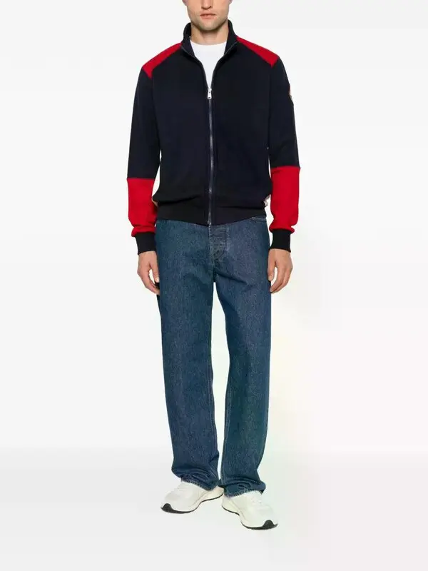 NAPAPIJRI Logo-embroidered Colour-block Sweater - Blue