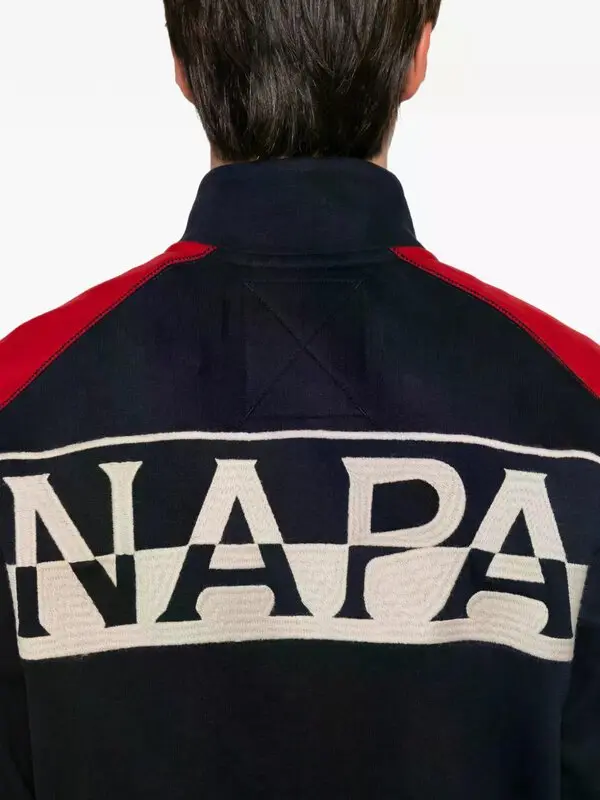 NAPAPIJRI Logo-embroidered Colour-block Sweater - Blue