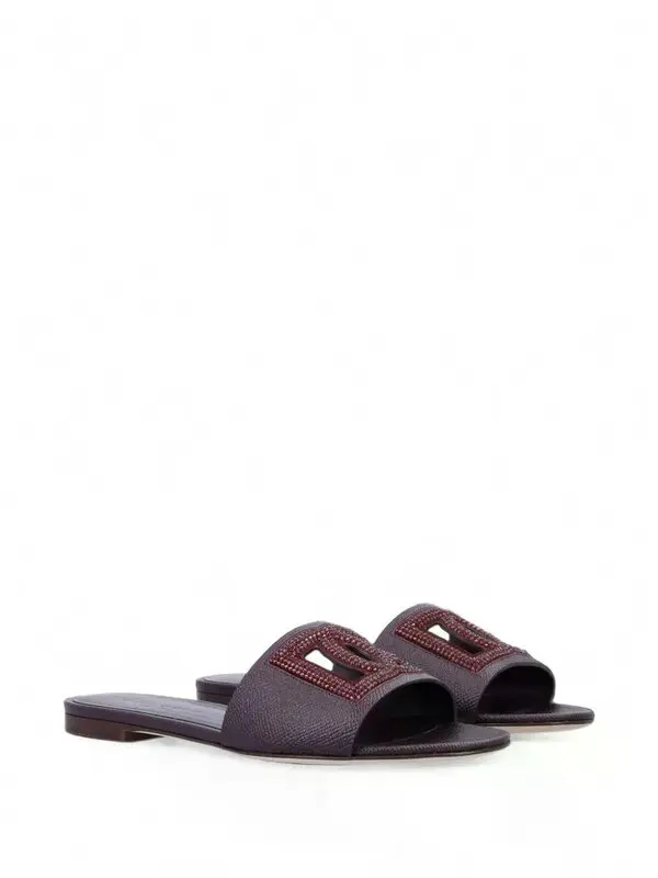 Dolce & Gabbana Suede And Dauphine Calfskin Flat Slippers - Red