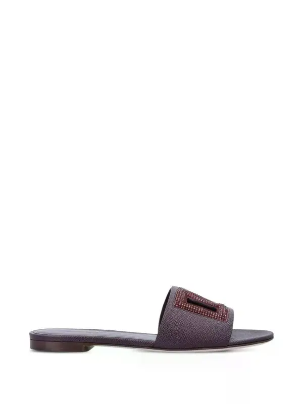 Dolce & Gabbana Suede And Dauphine Calfskin Flat Slippers - Red