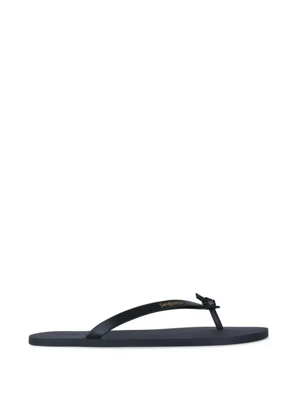 Saint Laurent Knotted Leather Flip-flops