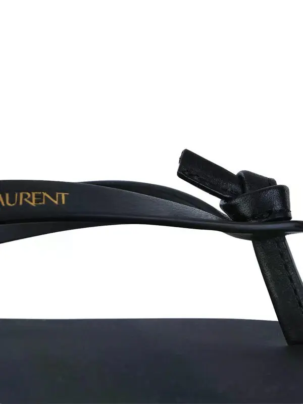 Saint Laurent Knotted Leather Flip-flops