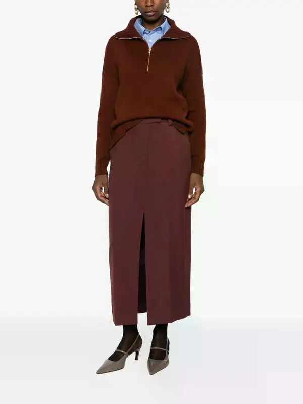 Brunello Cucinelli Front-slit Midi Skirt