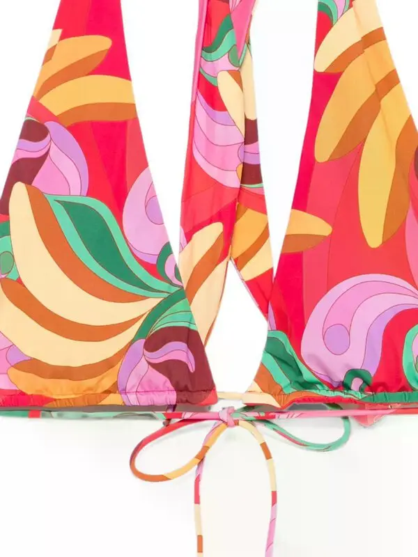 Farm Rio Graphic-print Bikini Top - Red