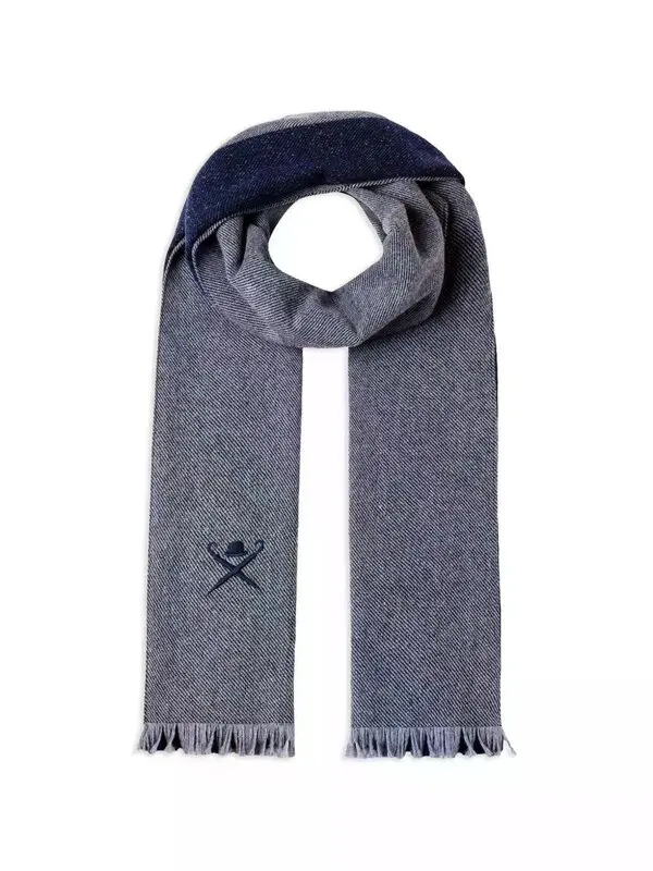 HACKETT  Brolly Frisby Fringed Scarf - Blue