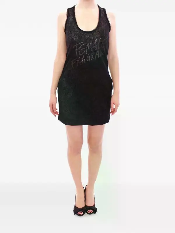Ermanno Scervino Lace-lined Graphic-print Dress