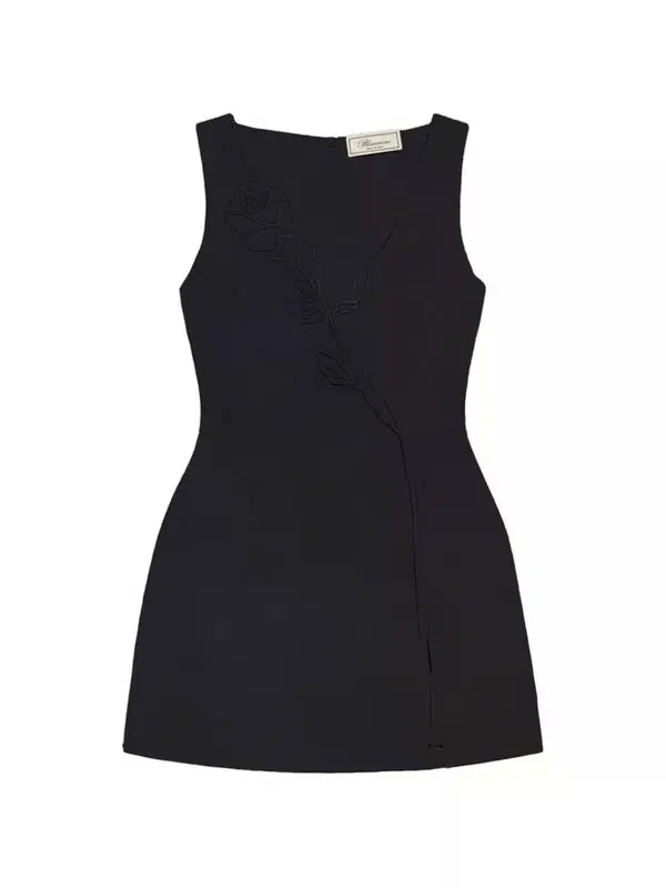 Blumarine Rose-embroidered Sleeveless Mini Dress