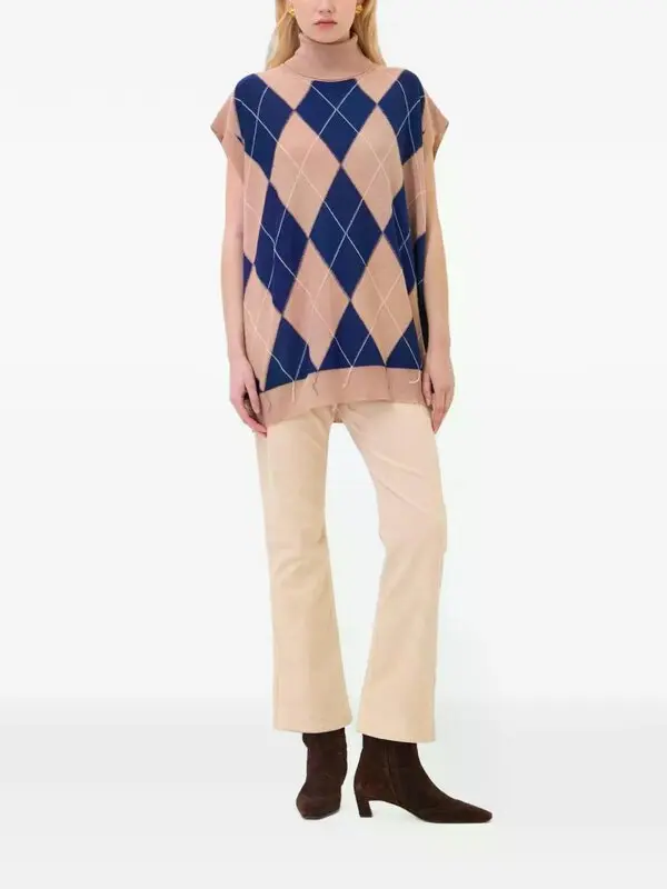 OTTOD'AME Argyle-knit Sleeveless Vest