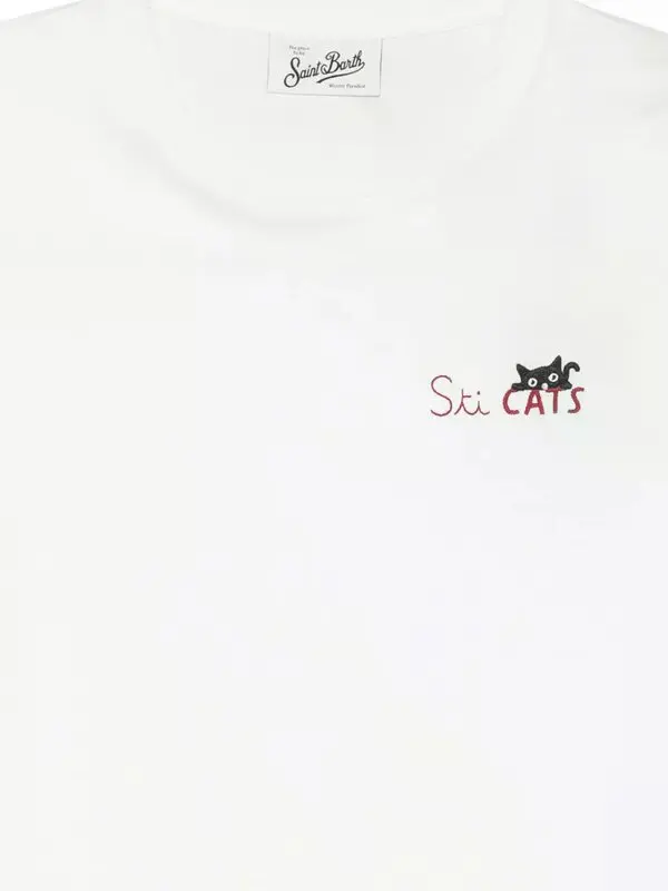 MC2 SAINT BARTH Embroidered-logo T-shirt - White