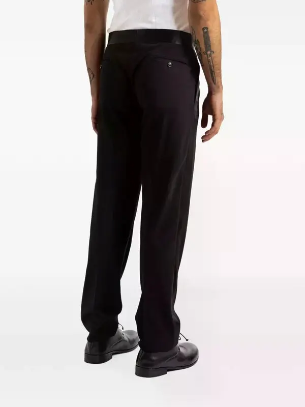 Giorgio Armani Satin-trimmed Pleated Trousers