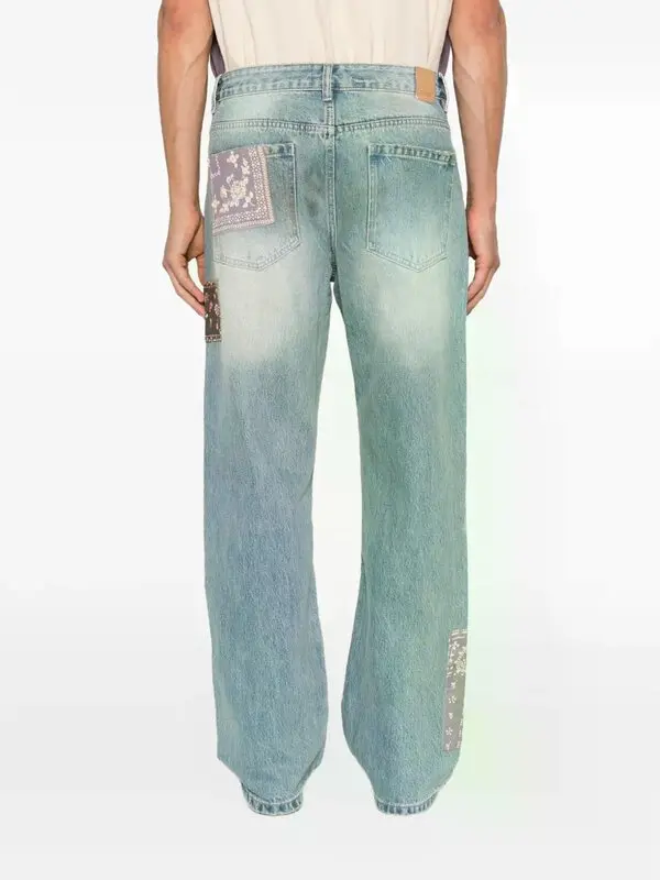 FOUND Patchwork Paint-splatter Jeans