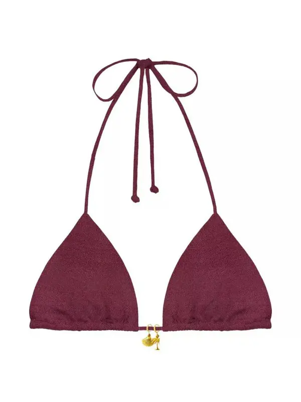MC2 SAINT BARTH Charm-detail Halterneck Bikini Top - Red