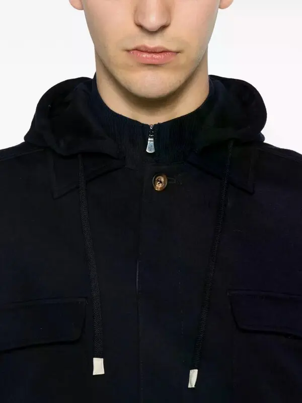 Eleventy Hooded Wool Jacket