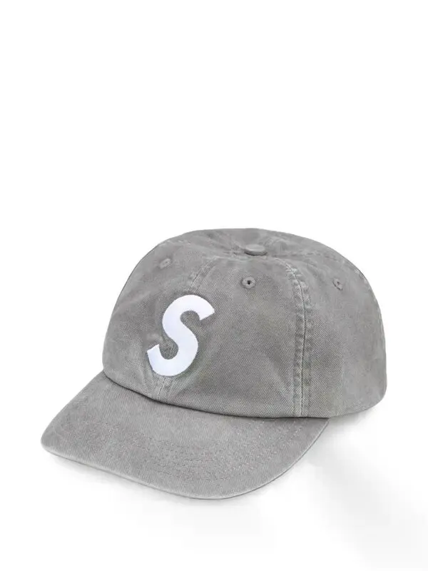 Supreme S Logo Washed-canvas Baseball Cap - Grey