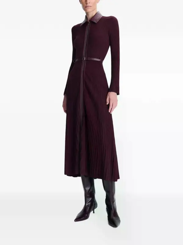 Simkhai Ismelle Belted Ribbed-knit Midi Dress