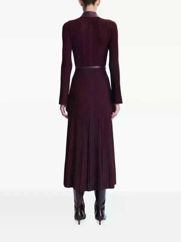Simkhai Ismelle Belted Ribbed-knit Midi Dress