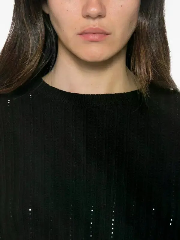 TWINSET Ribbed-knit Sequin-embellished Sweater