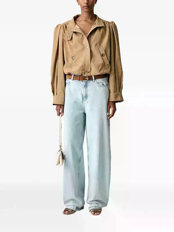 Bardot Puff-sleeve Button-up Jacket