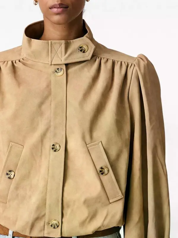 Bardot Puff-sleeve Button-up Jacket