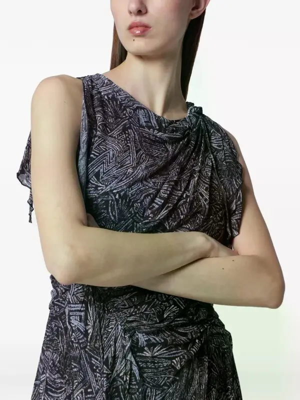 Isabel Marant Étoile Trysha Abstract-print Draped Asymmetric Dress