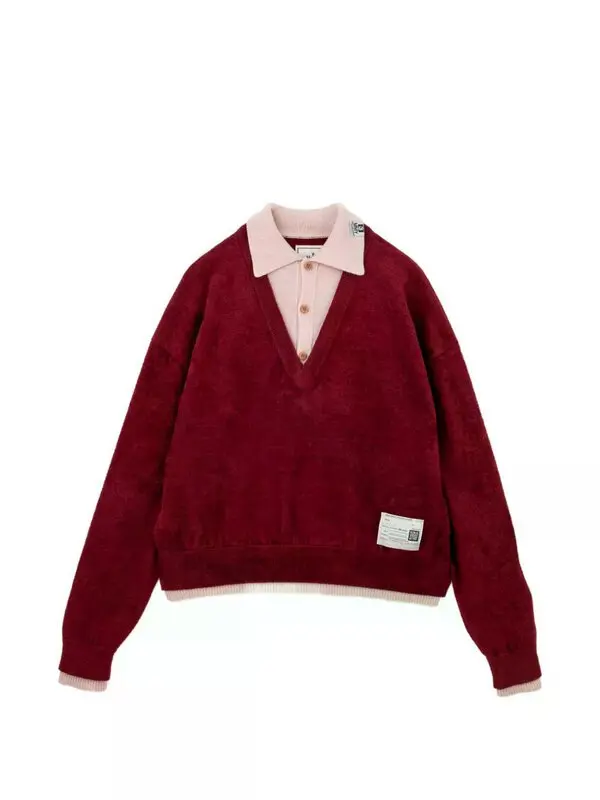 Mihara Yasuhiro V-neck Logo-patch Jumper