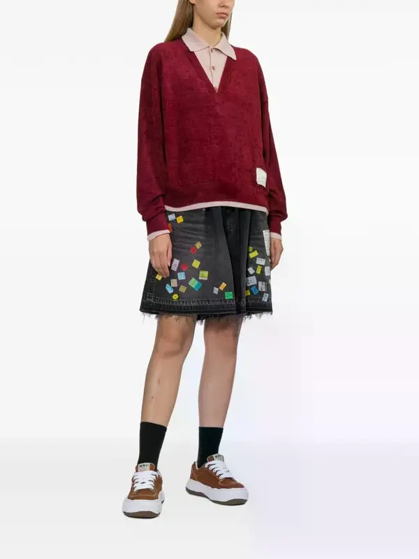 Mihara Yasuhiro V-neck Logo-patch Jumper