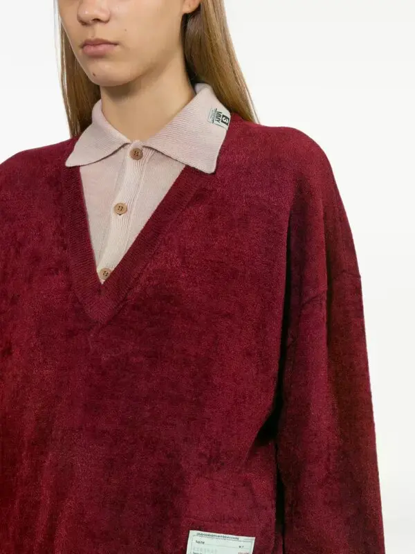 Mihara Yasuhiro V-neck Logo-patch Jumper