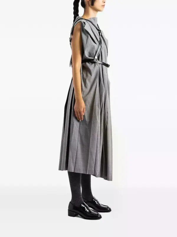 Junya Watanabe Leated Asymmetric Harness-detail Midi Dress