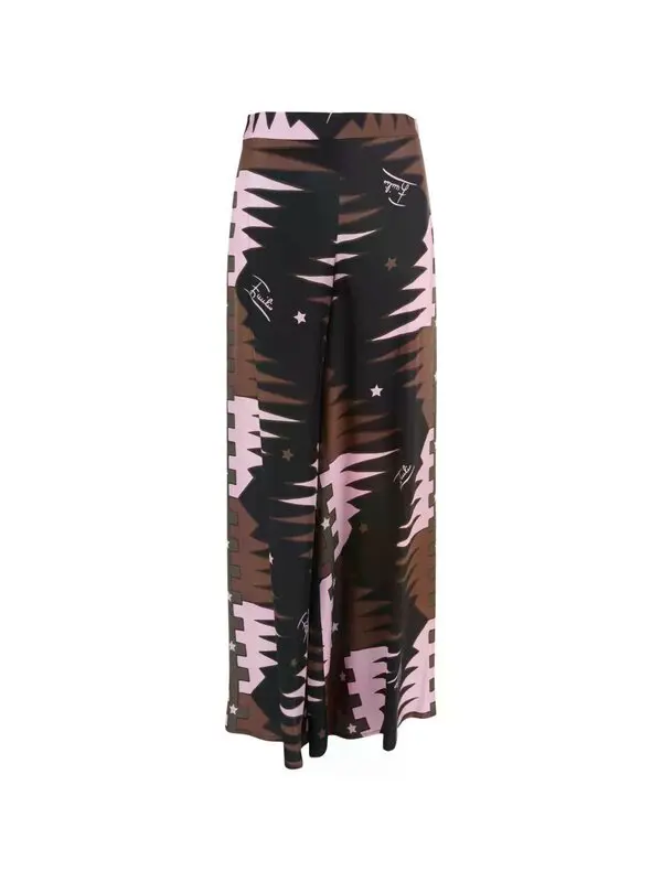 Emilio Pucci Valdimontone-print Silk Trousers - Black