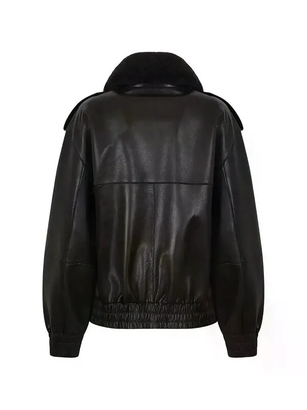P.a.r.o.s.h Shearling-collar Leather Jacket