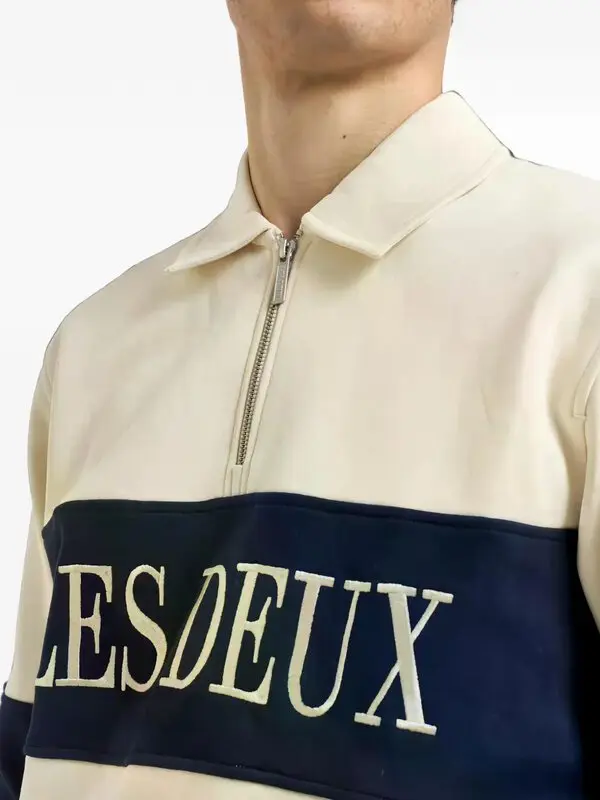 LES DEUX Logo-embroidered Colour-block Sweatshirt