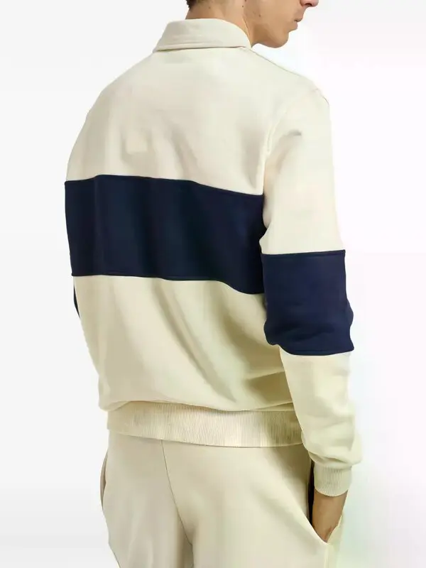 LES DEUX Logo-embroidered Colour-block Sweatshirt - White